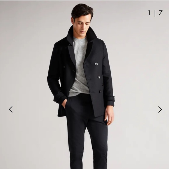 Ted Baker London | Jackets & Coats | Ted Baker Mens Wool Brown Pea Coat ...